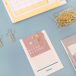 Gold / Rose Gold / Bronze Cross Paper Clips, Planner Accessories ...