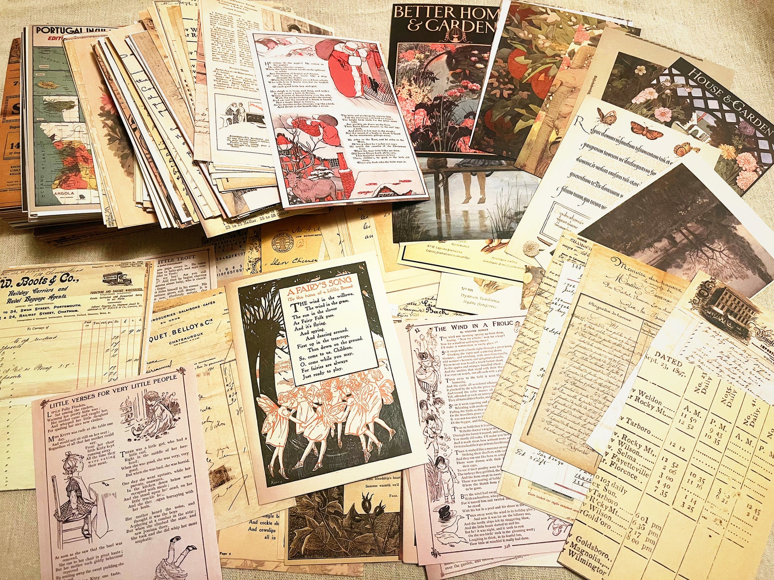 60 Sheets Decorative Paper Grab Bag, Scrapbook Paper, Ephemera Paper ...