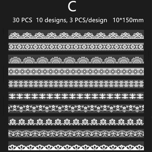 PET Lace Stickers, Decorative Strips Stickers, Transparent Lace ...