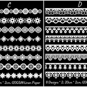 Assorted Lace Trimmed Decorative Paper Pack, Paper Lace for Junk ...