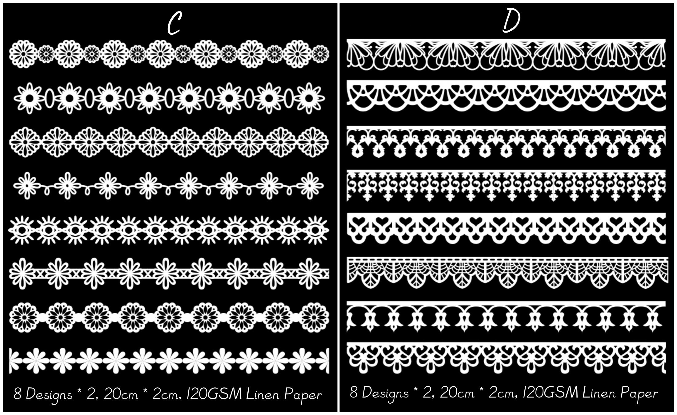 Assorted Lace Trimmed Decorative Paper Pack, Paper Lace for Junk ...