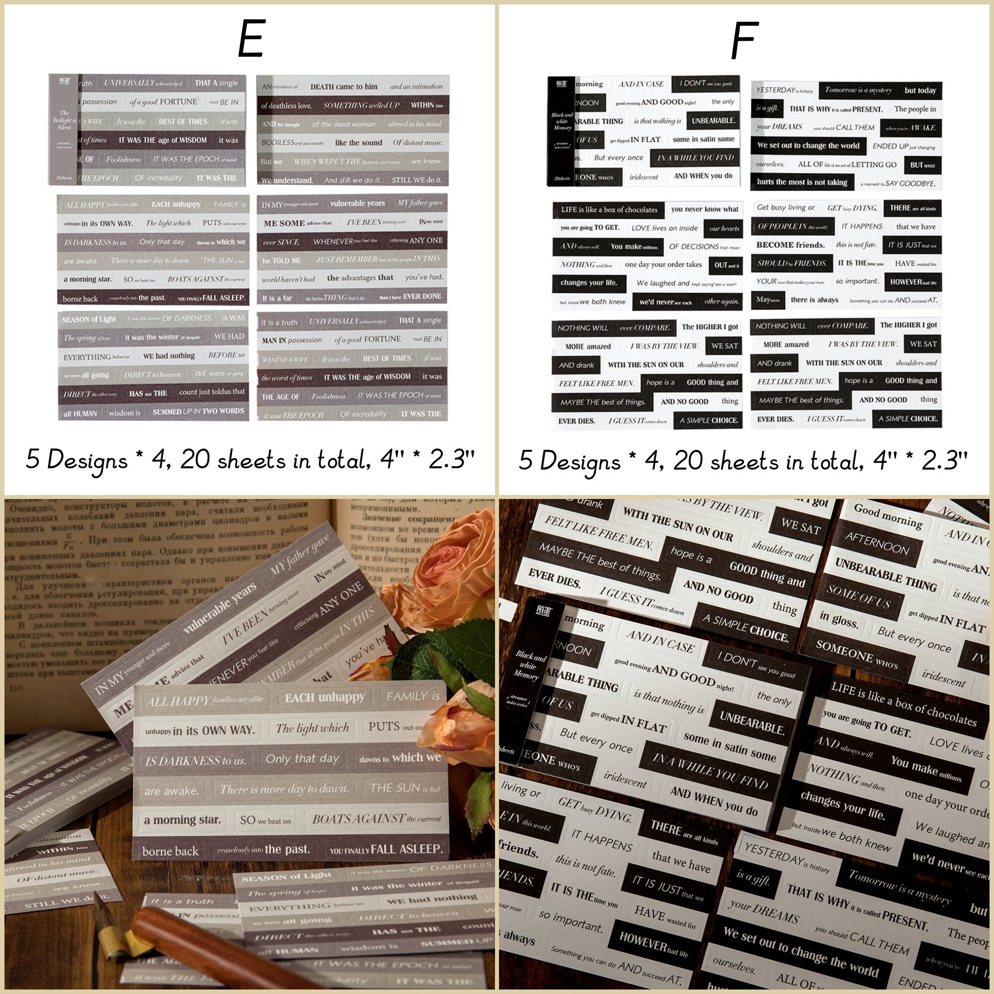 Retro Words Stickers, Phrase Stickers, Words Strips, Phrase Strips for ...