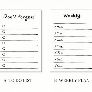 50 Sheets Memo Notes, Schedule Notes, Weekly Plan, to Do List, Tracker ...