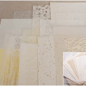 15 Sheets Multi-colored Textured Paper and Mesh Mixed Pack ...