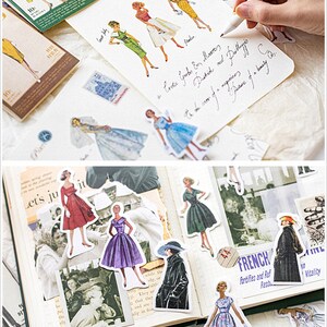 Vintage Fashion Show Stickers Pack, Girl Lady Fashion, 1950’s Fashion ...