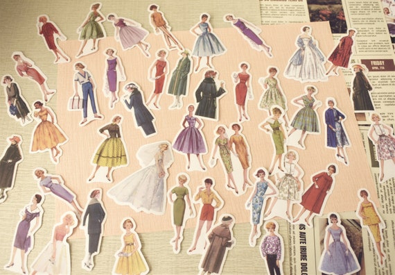 Vintage Fashion Show Stickers Pack Girl Lady Fashion 1950s - Etsy