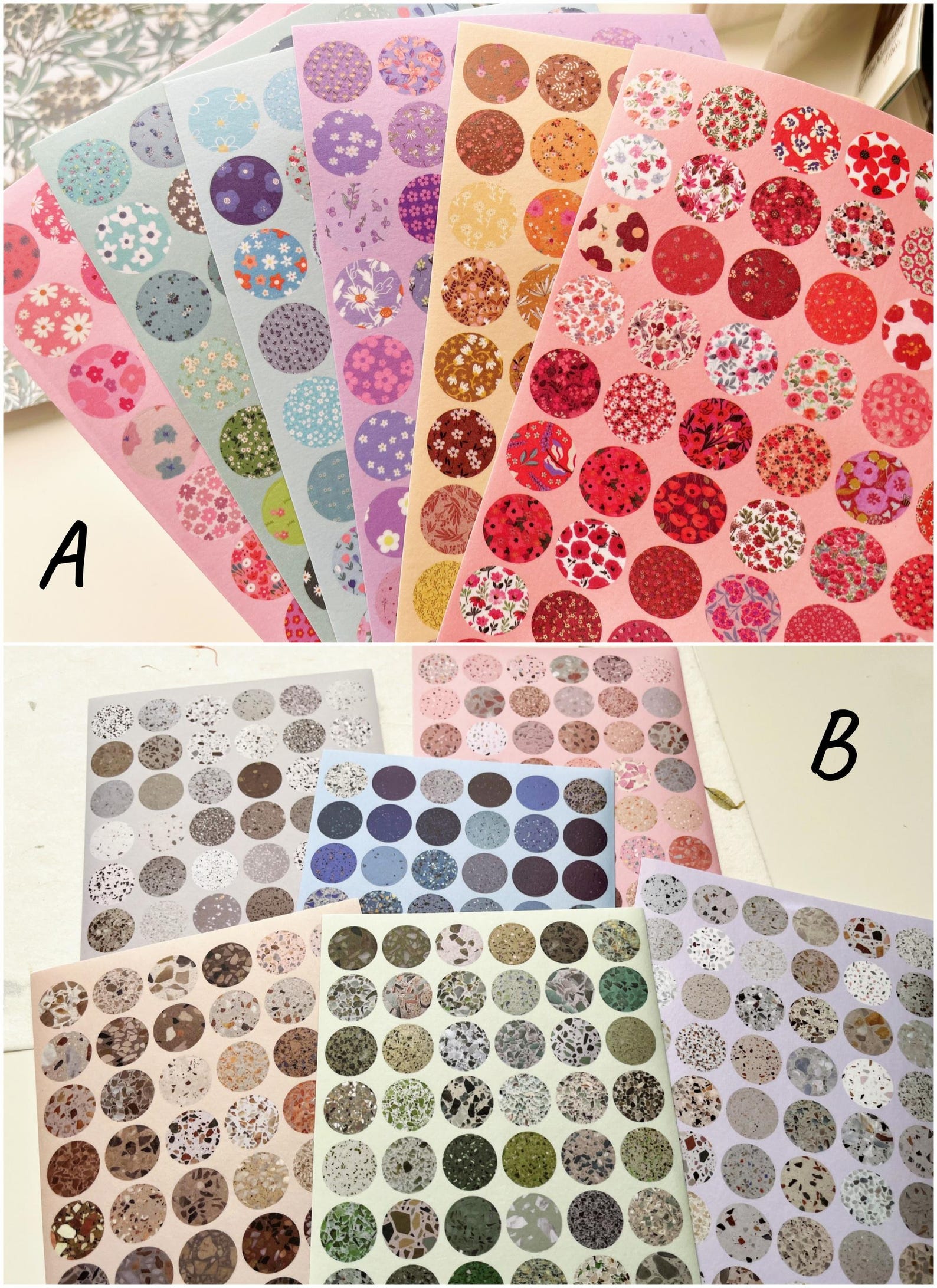 15mm Variety of Multicolored Dot Stickers, 6 Sheets 324 Sealing ...