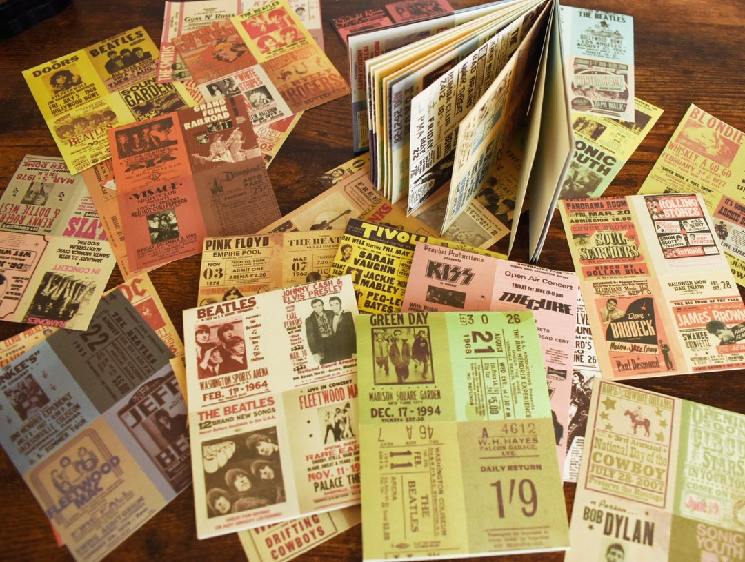 Mini Retro Music Poster Collection Booklet, Mini Band Poster ...