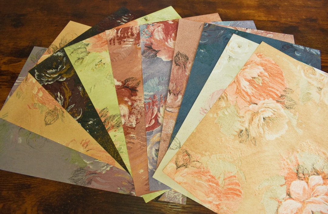 Retro Patterned Junk Journal Paper, Oil Painting Texture Paper ...