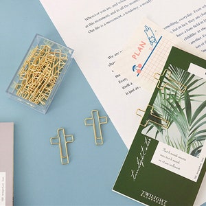 Gold / Rose Gold / Bronze Cross Paper Clips, Planner Accessories ...