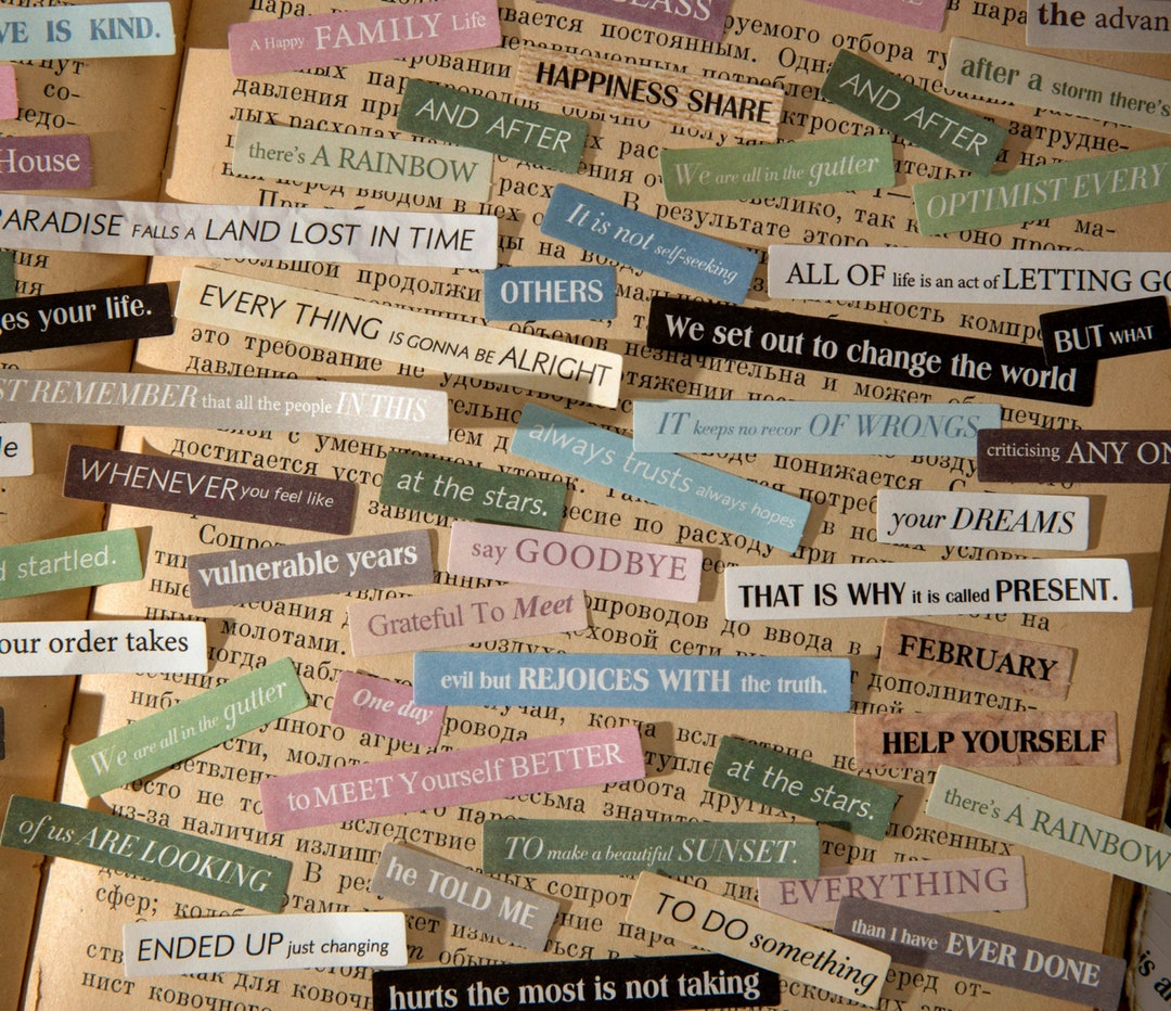 Retro Words Stickers, Phrase Stickers, Words Strips, Phrase Strips for ...