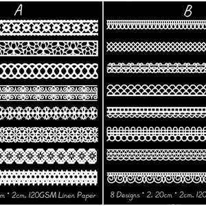 Assorted Lace Trimmed Decorative Paper Pack, Paper Lace for Junk ...