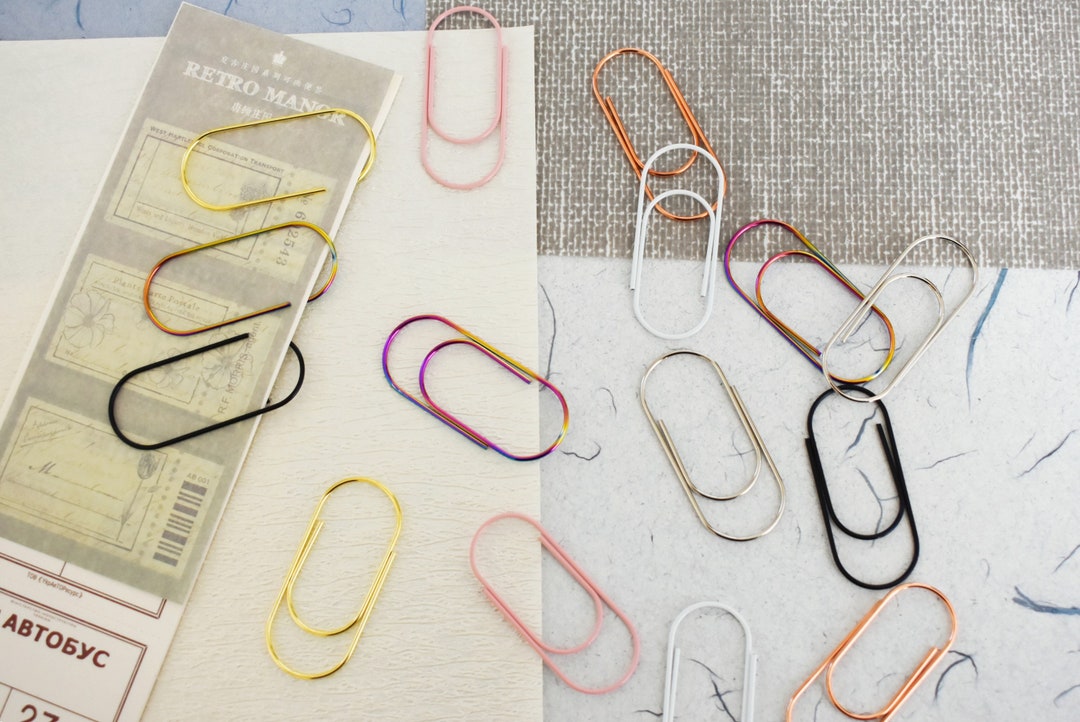 Wide Jumbo Paper Clips, Planner Accessories, Large Paper Clips, Desk ...