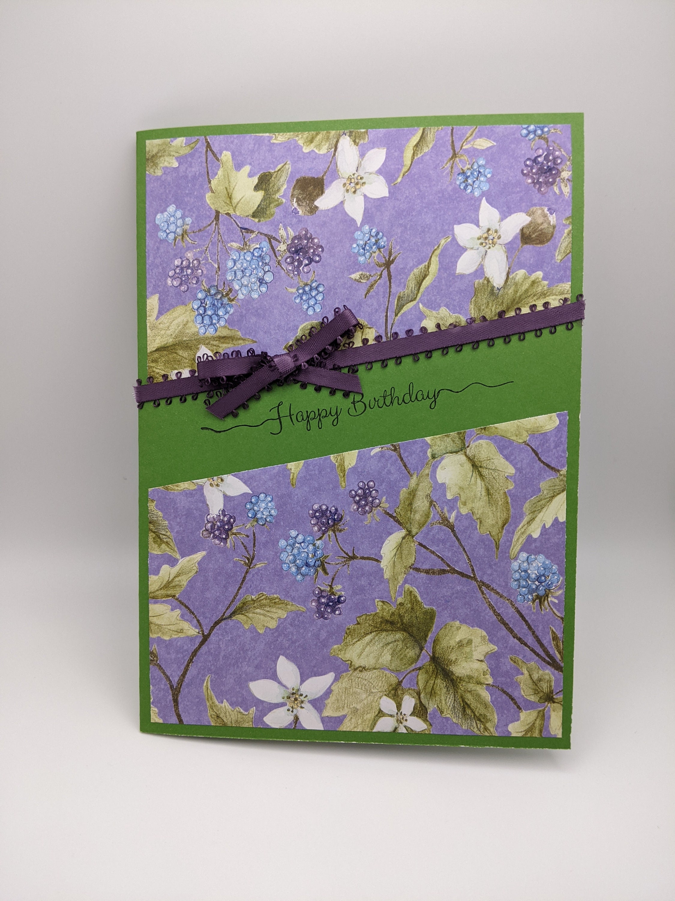 Purple Birthday Card - Etsy