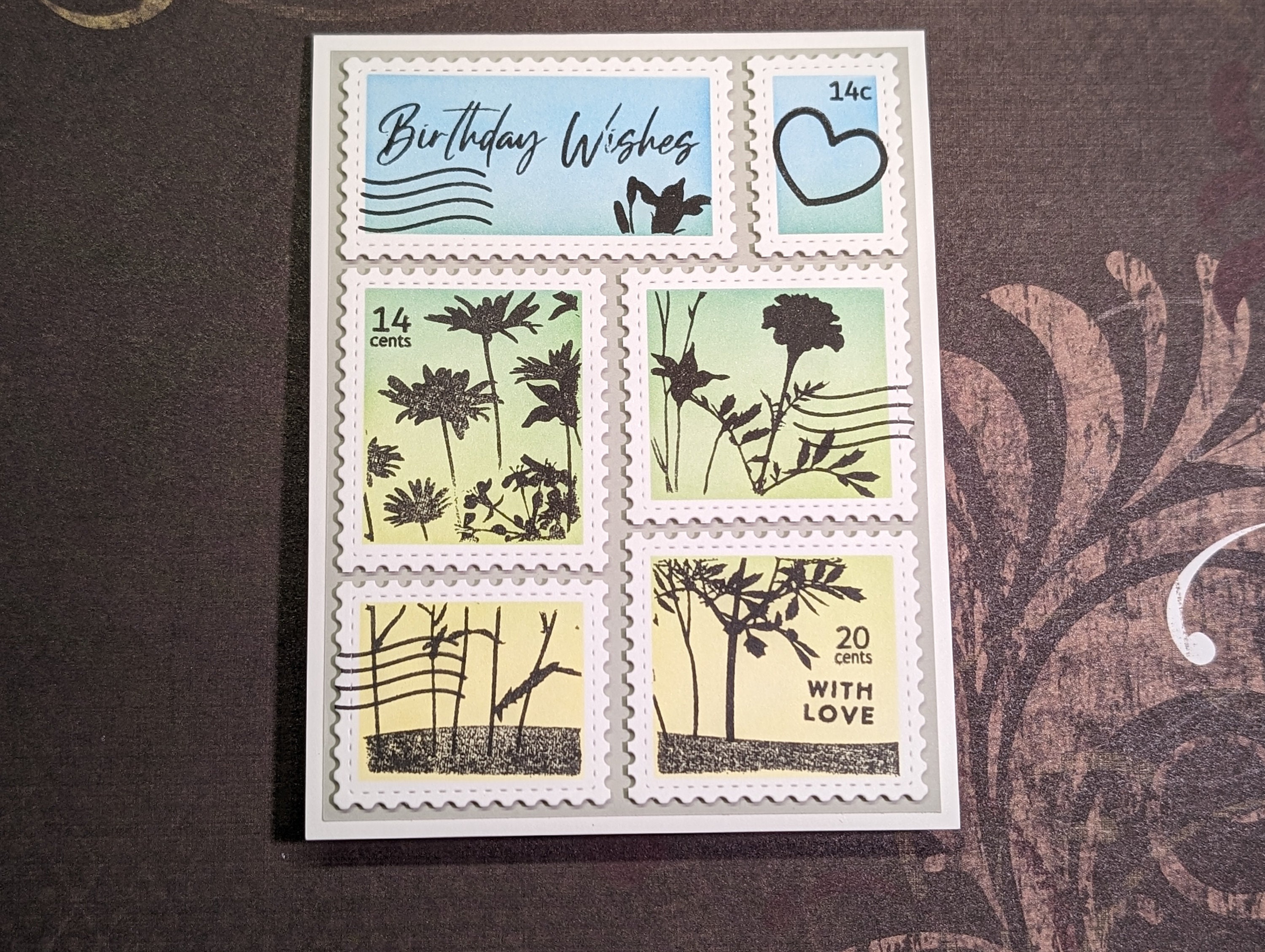 Postage Stamp Birthday Card - Etsy