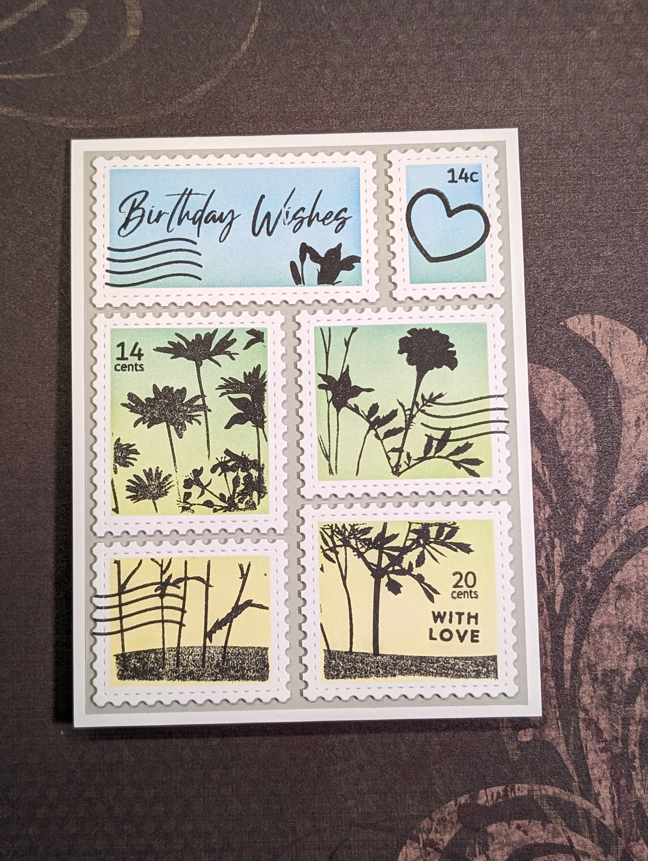 Postage Stamp Birthday Card - Etsy