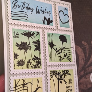 Postage Stamp Birthday Card - Etsy