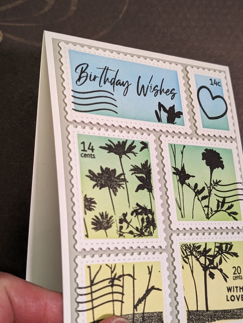 Postage Stamp Birthday Card - Etsy