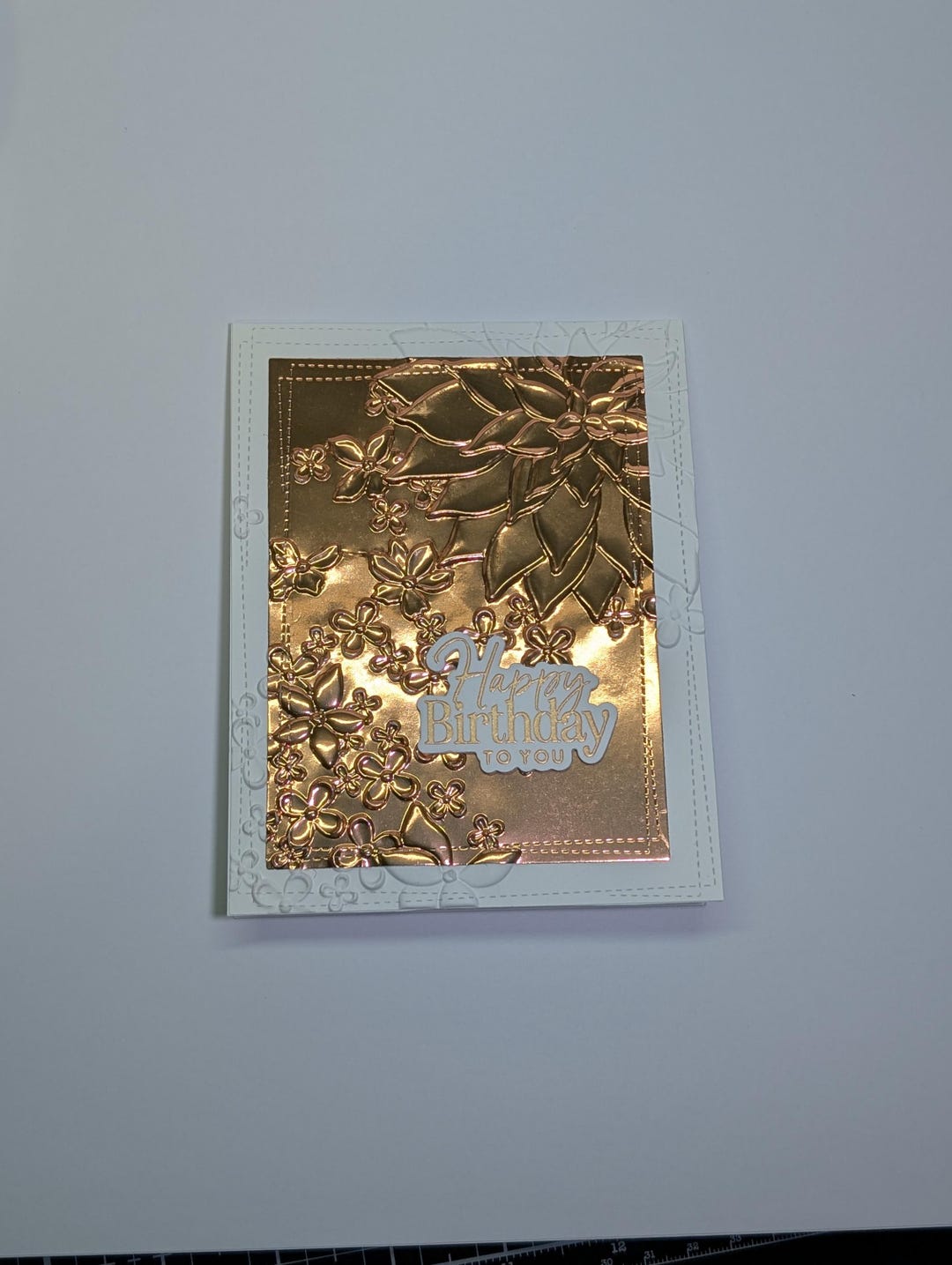 Rose Gold Flowers Card - Etsy