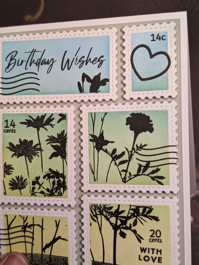Postage Stamp Birthday Card - Etsy