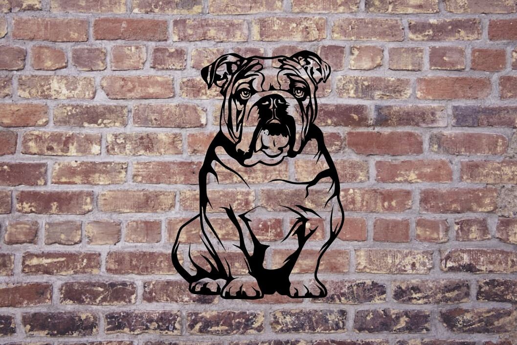 English Bulldog Metal Wall Hanging - Etsy
