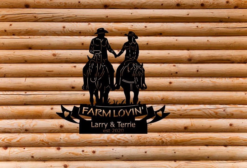Cowboy & Cowgirl Personalized Western Sign - Etsy