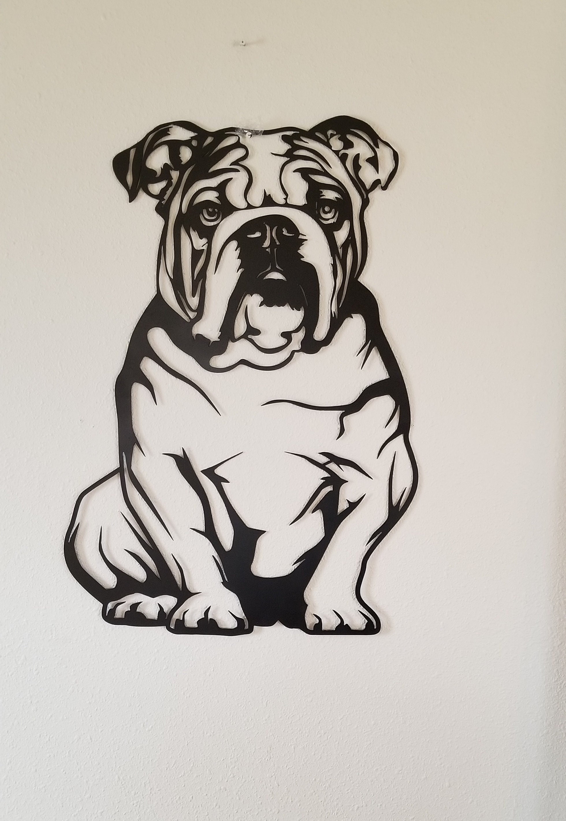 English Bulldog Metal Wall Hanging - Etsy