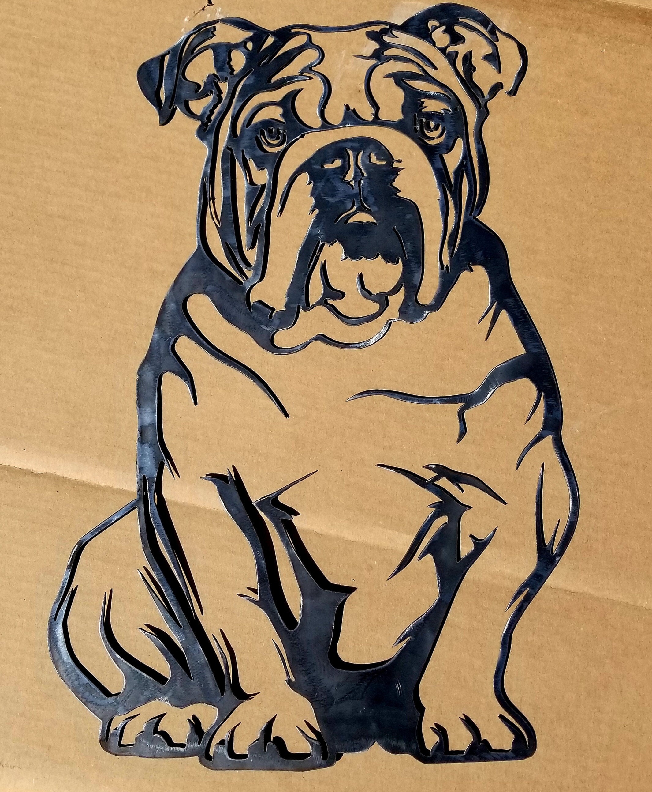 English Bulldog Metal Wall Hanging - Etsy