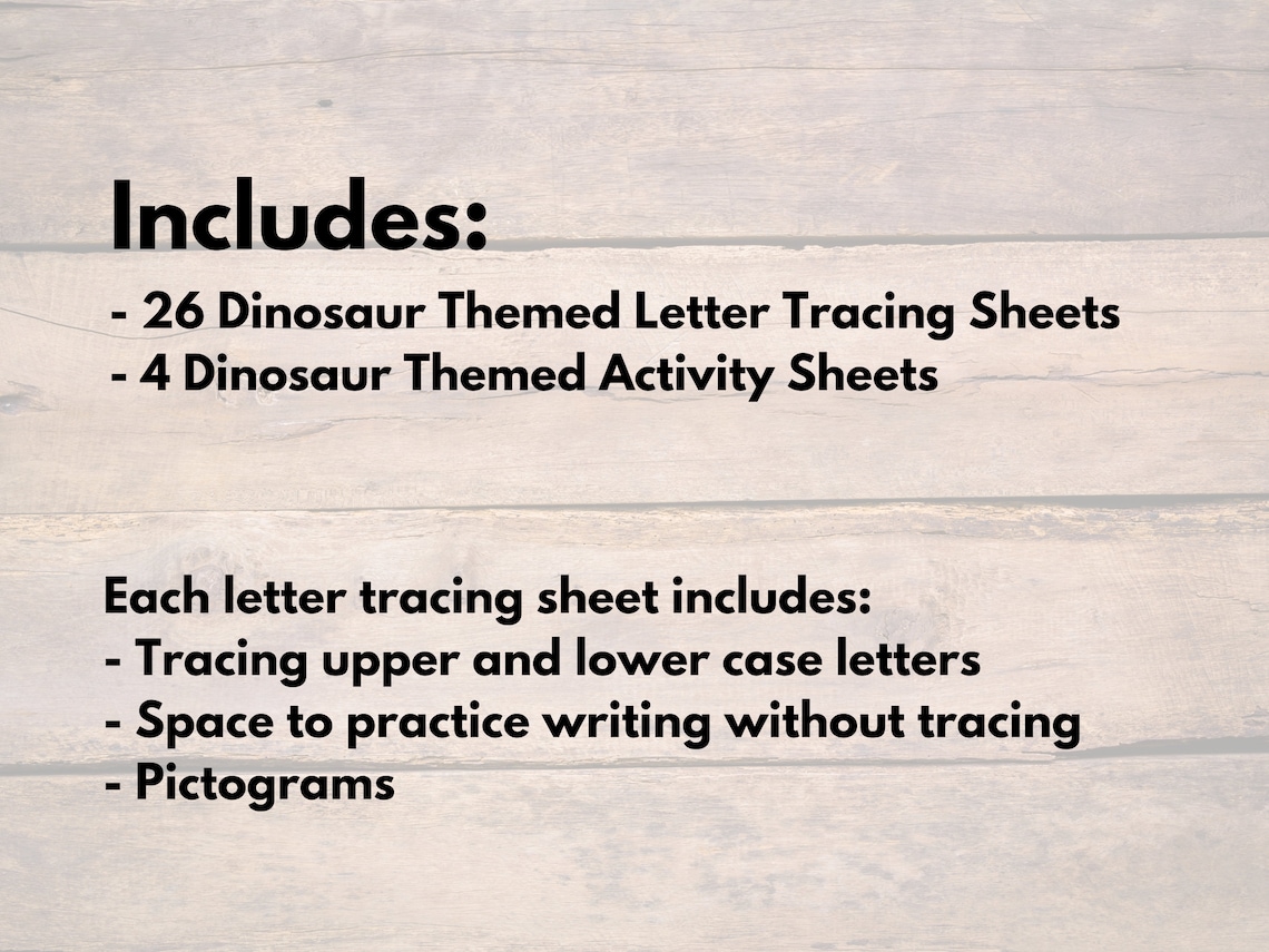 Dinosaur Preschool Learning Worksheets Alphabet ABC Letter | Etsy