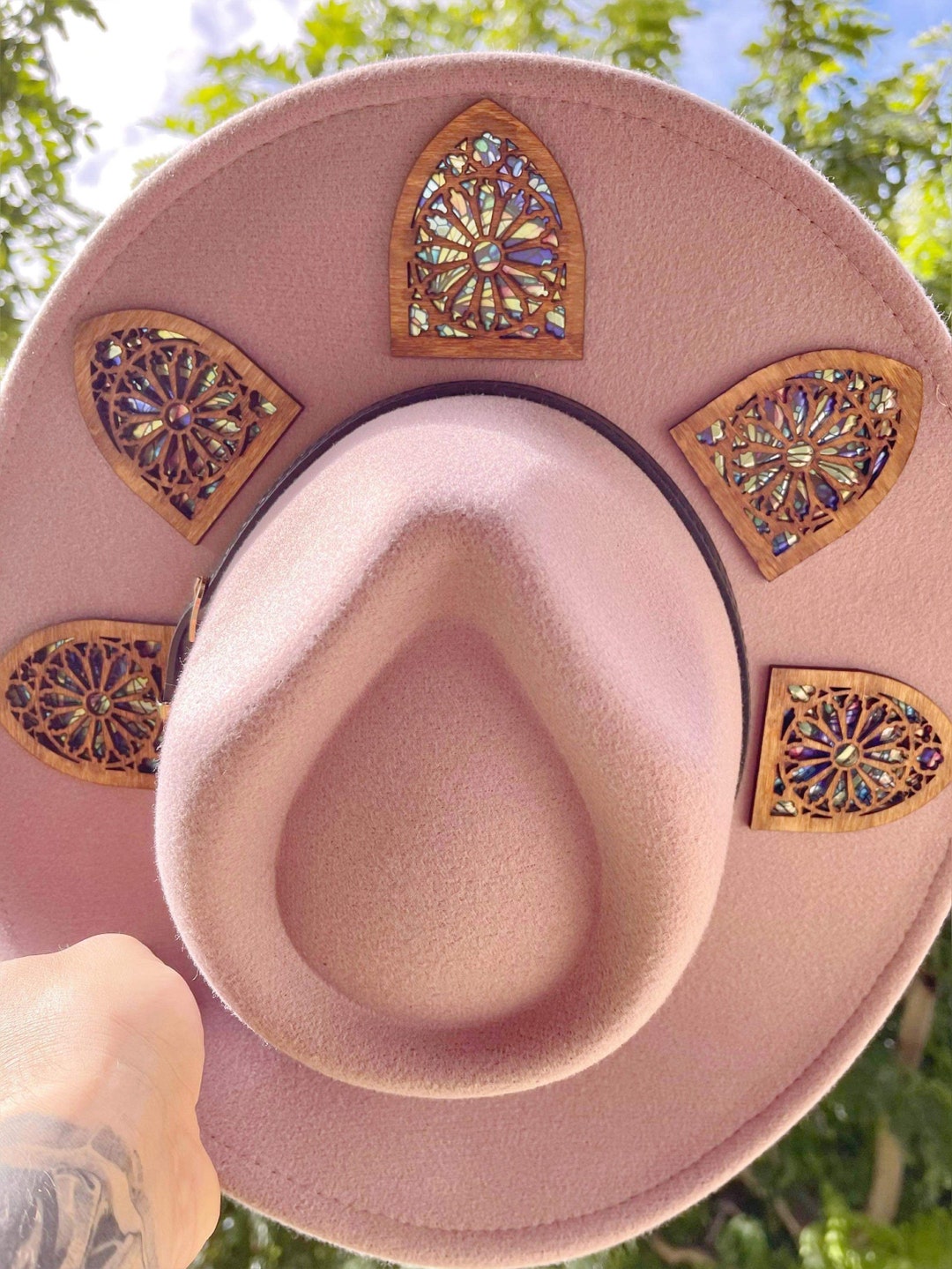 Stained Glass Hat, Wide Brim Hat, Fedora Hat, Panama Hat, Stained Glass ...