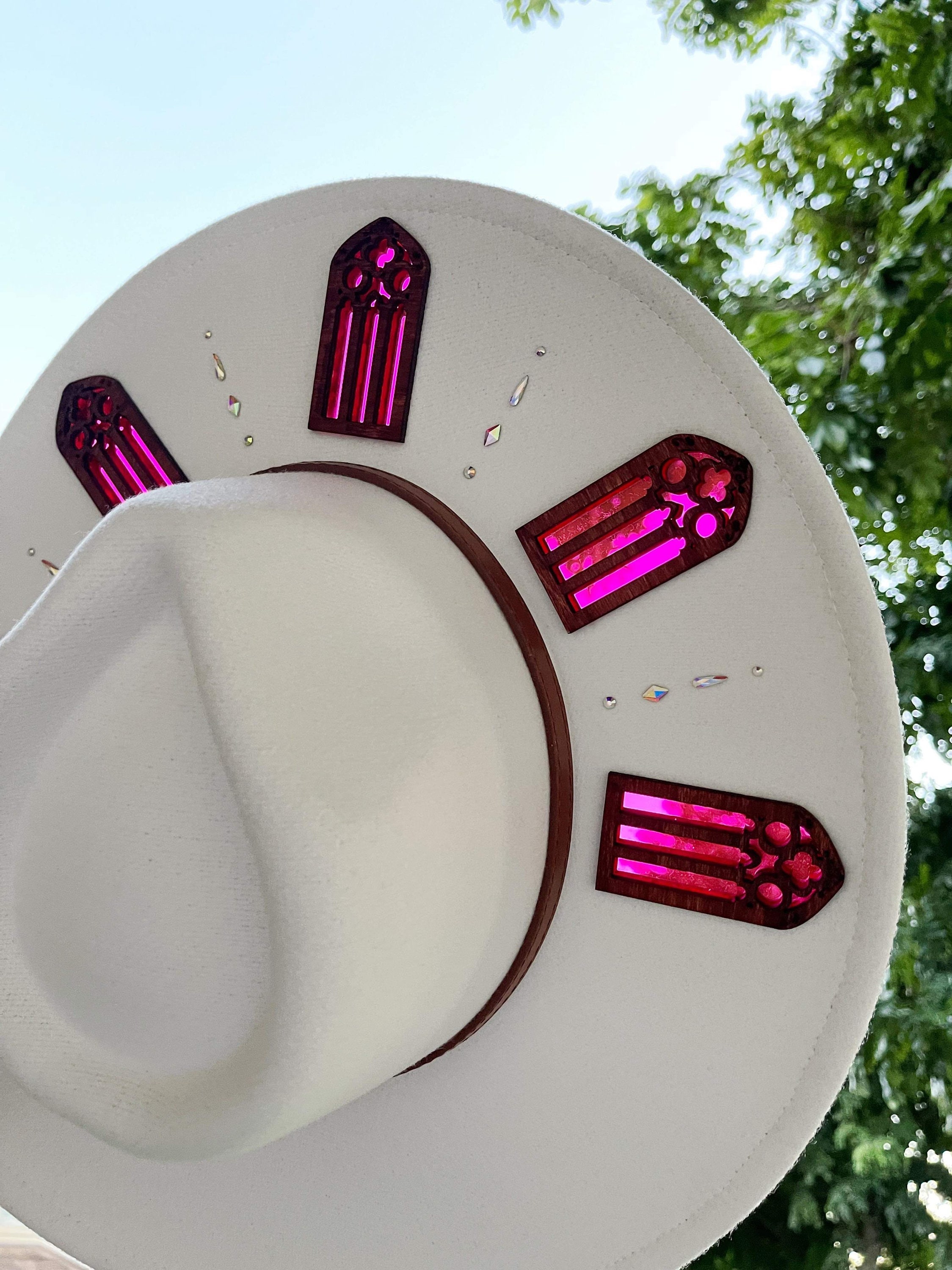 Stained Glass Hat, Wide Brim Hat, Fedora Hat, Panama Hat, Stained Glass ...