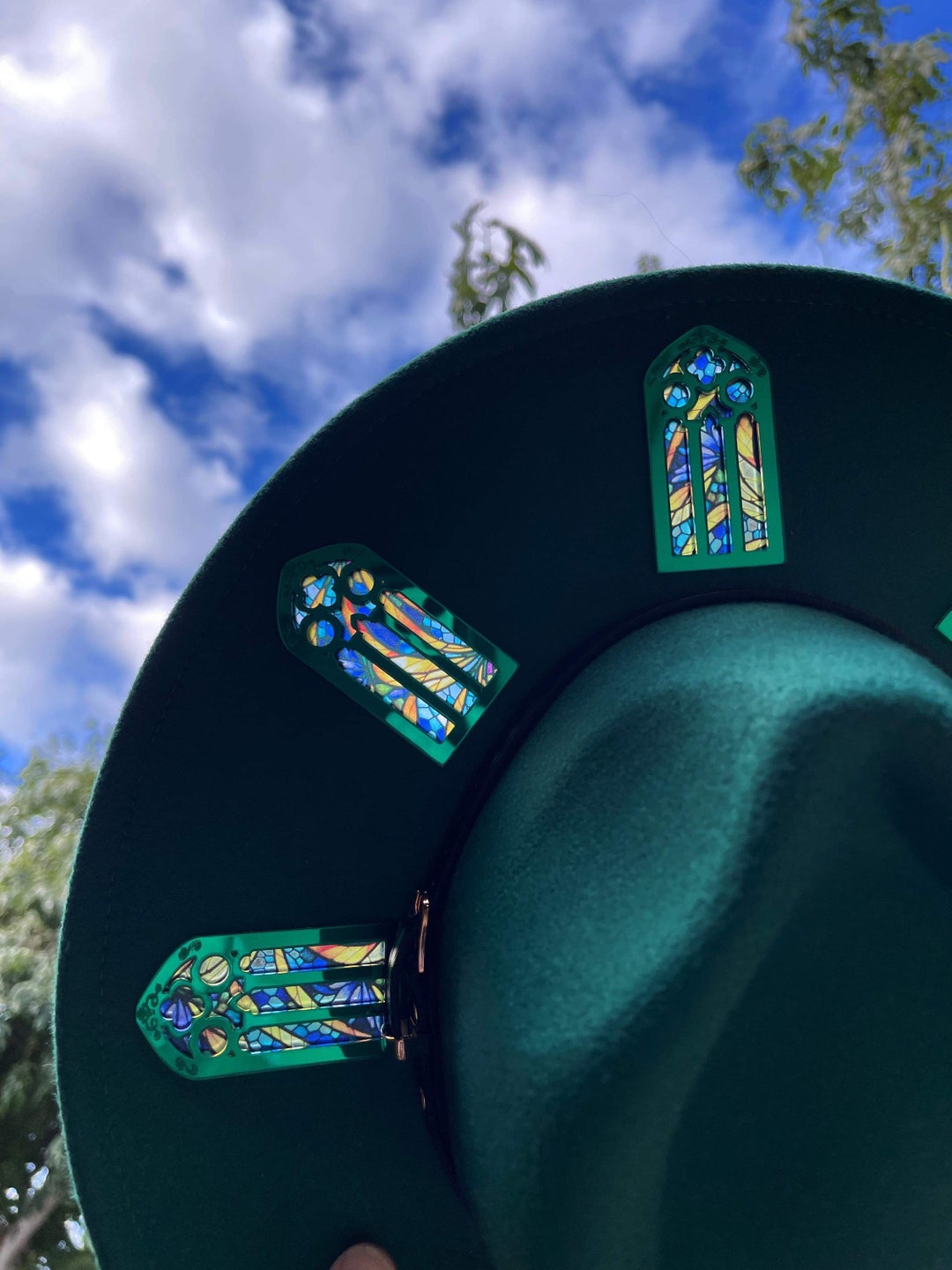 Stained Glass Hat, Wide Brim Hat, Fedora Hat, Panama Hat, Stained Glass ...