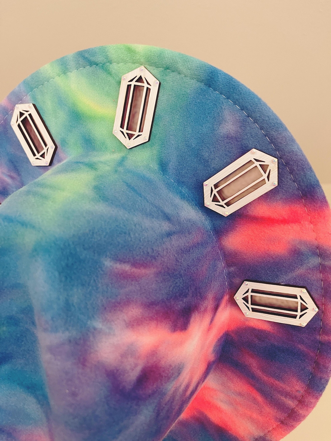 Stained Glass Crystal Hat, Crystal Gems, Tie-dye, Blue Hat, Fedora Hat, Panama Hat, Sun Catcher ...