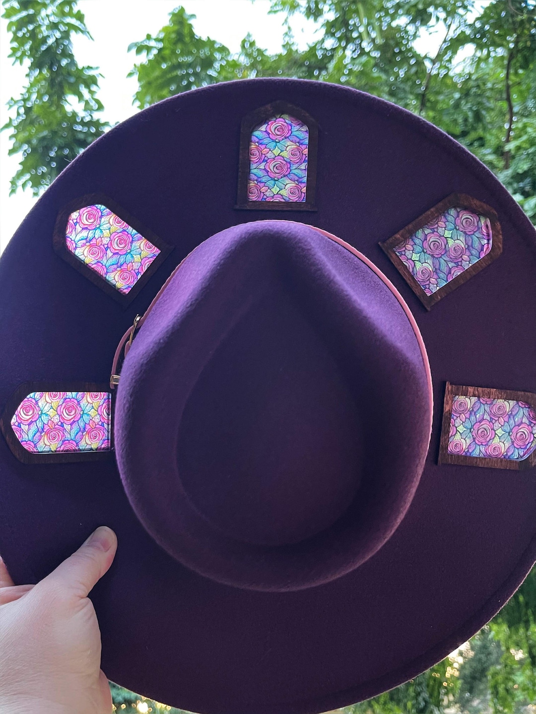 Stained Glass Hat, Wide Brim Hat, Fedora Hat, Panama Hat, Stained Glass ...
