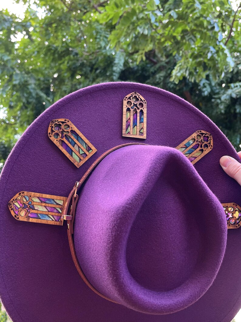 Stained Glass Hat, Wide Brim Hat, Fedora Hat, Panama Hat, Stained Glass ...
