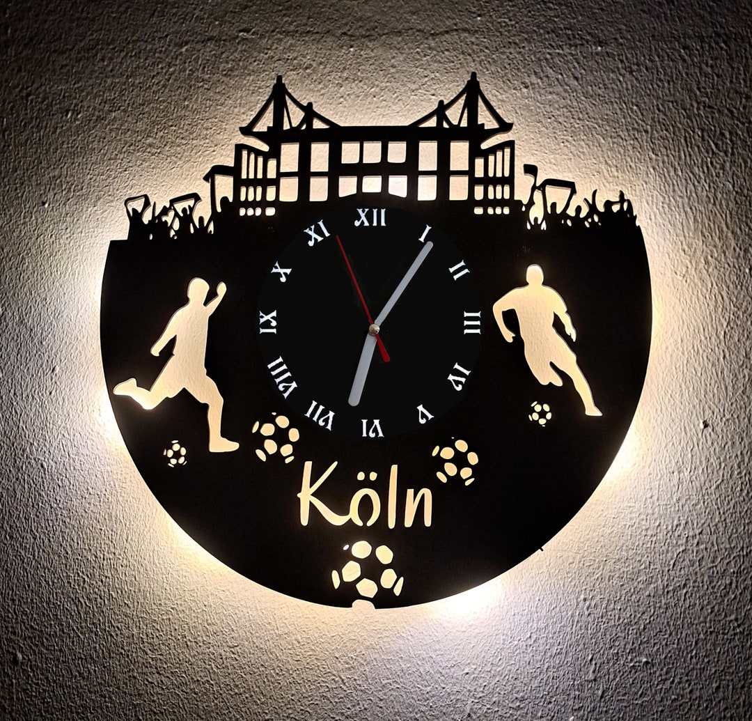 Cologne Fan LED Wall Clock Football Fan Article Wall Clock Club Love ...