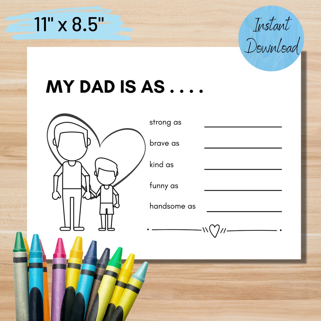 Imprimible día del padre: Mi papá es como... / Descarga instantánea ...
