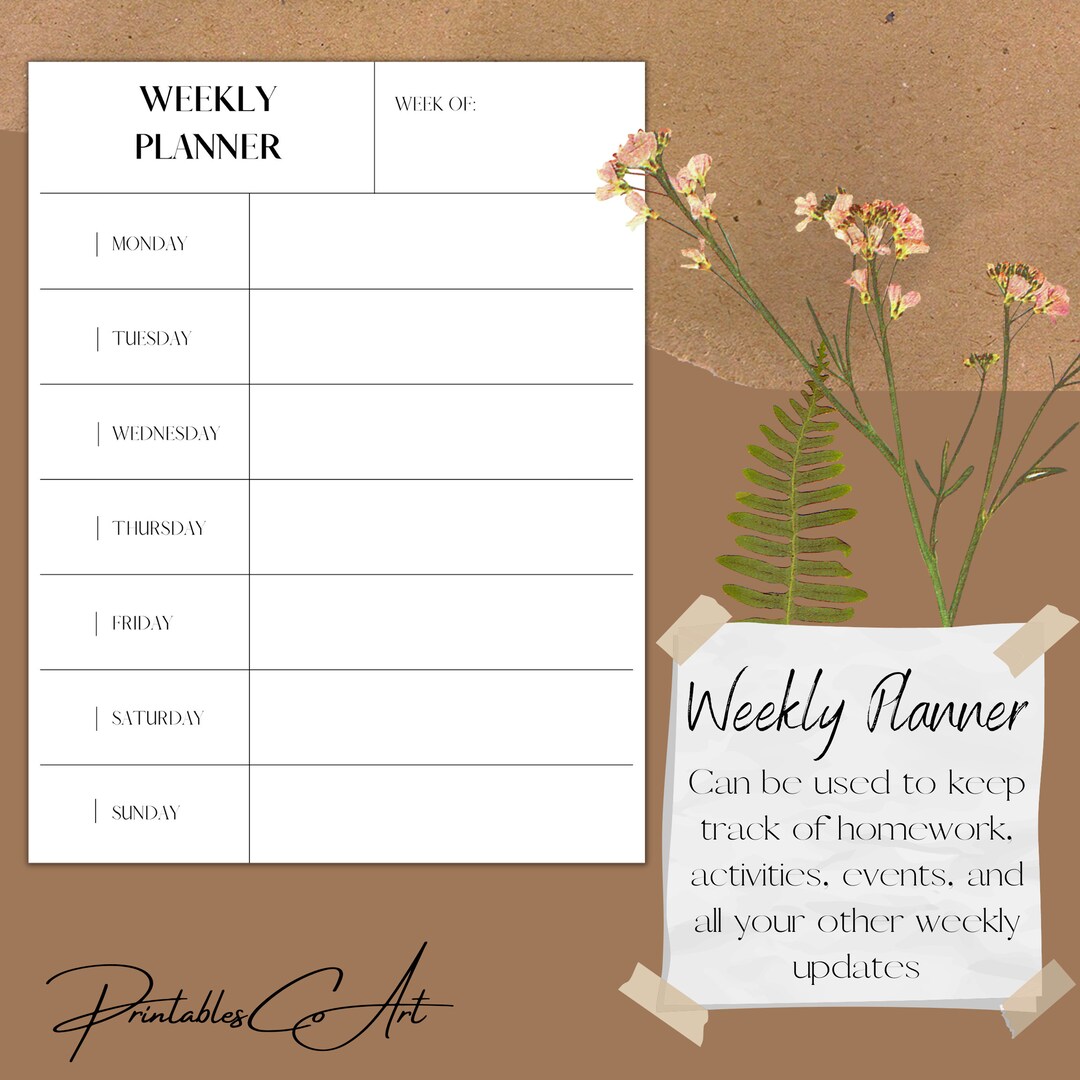 New! Weekly Planner | Weekly Planner Insert | Weekly Schedule | Weekly ...