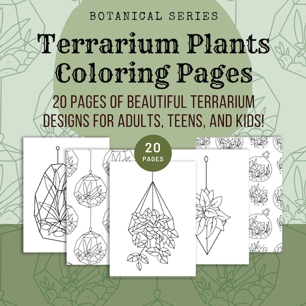 Terrarium coloring pages - Etsy México