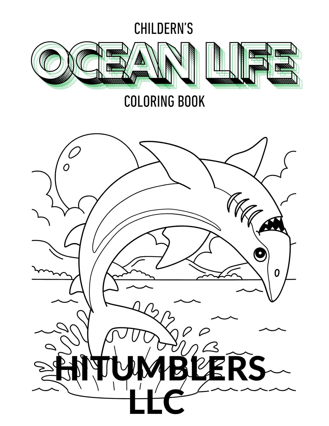 10 Pages Ocean Life Children's Printable Coloring Book, Digital ...