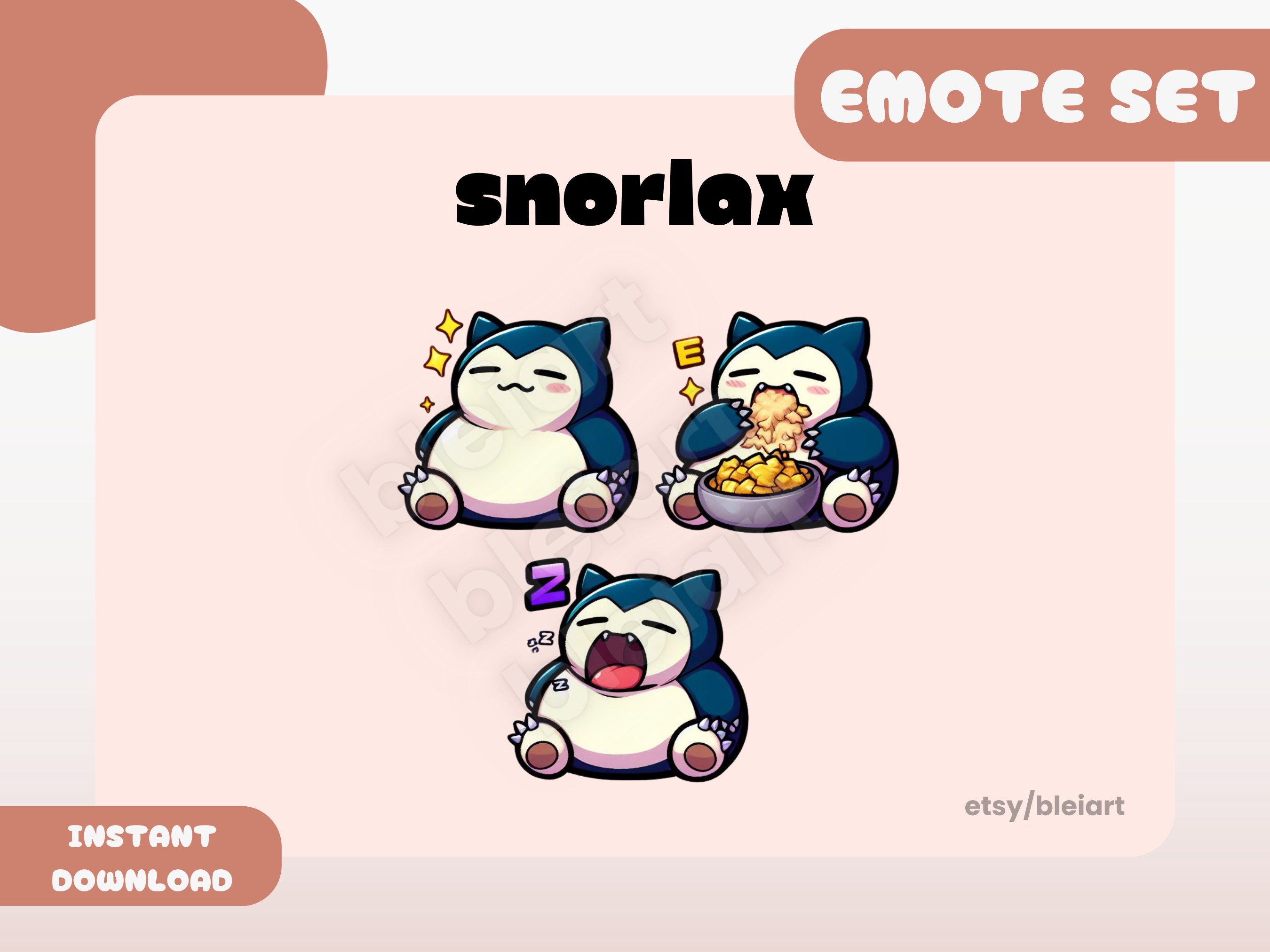 Snorlax Emote Set, Snorlax Twitch Emotes, Pokemon Emotes - Etsy