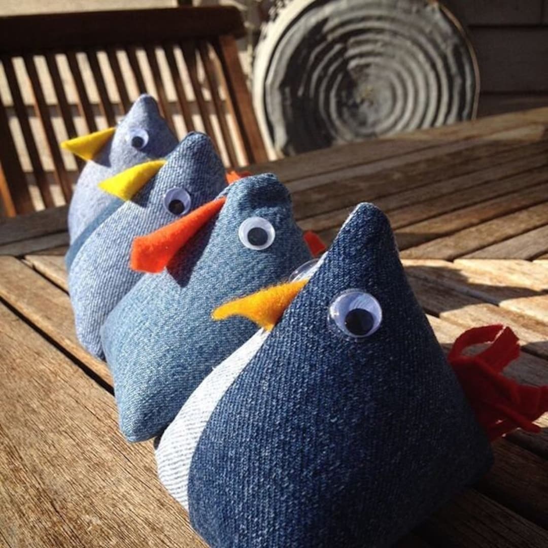 Chick Toy || Upcycled Denim || Stuffed Animal Toy | Handmade Gift - Etsy