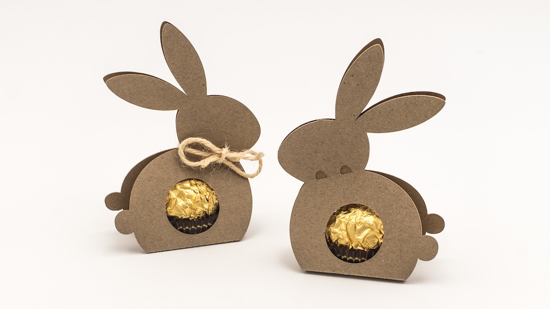 SVG Easter Bunny Gift Box for Golden Chocolate Ball Easter No Gluing ...