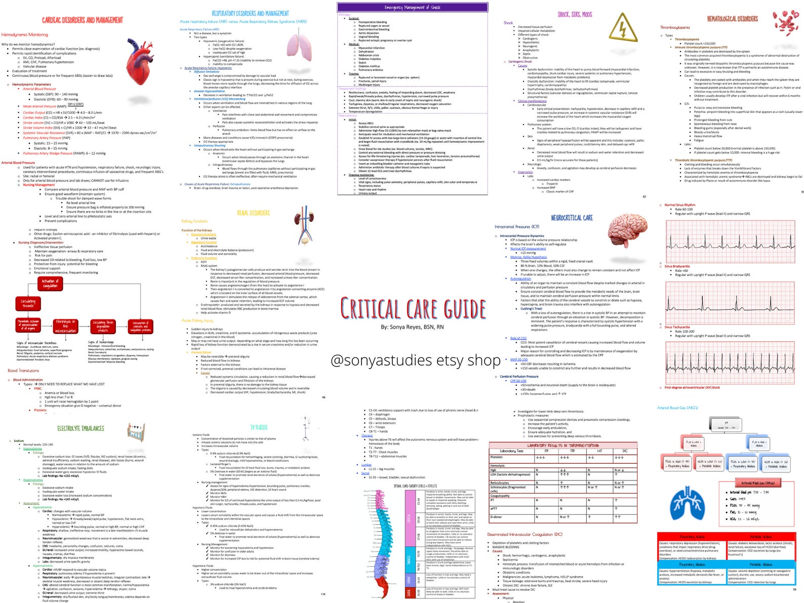 Critical Care Study Guide Bundle - Nursing - Etsy