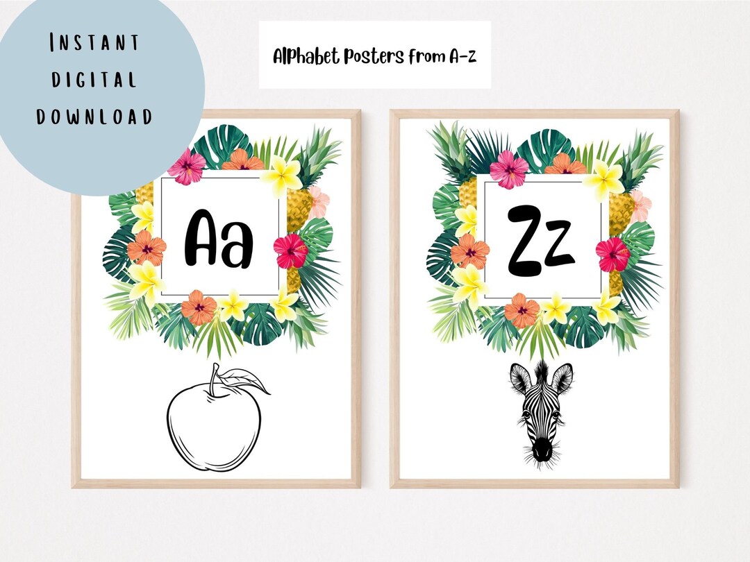 Tropical Alphabet Poster - Etsy