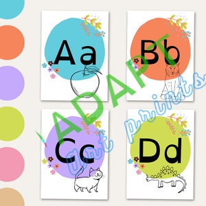 Dyslexia-friendly Alphabet Cards Flourish Friends Collection - Etsy