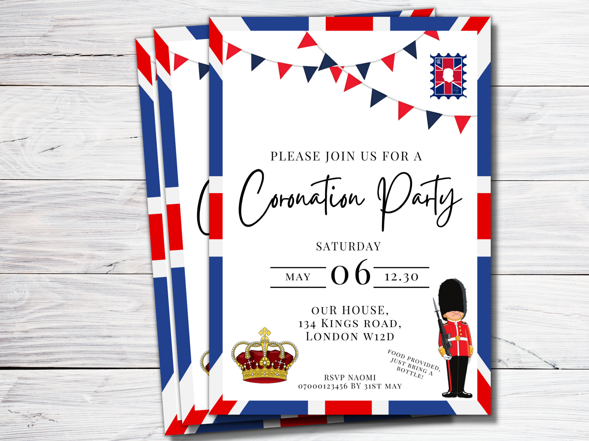 Coronation Party Invitation, King Charles III Coronation Invite ...