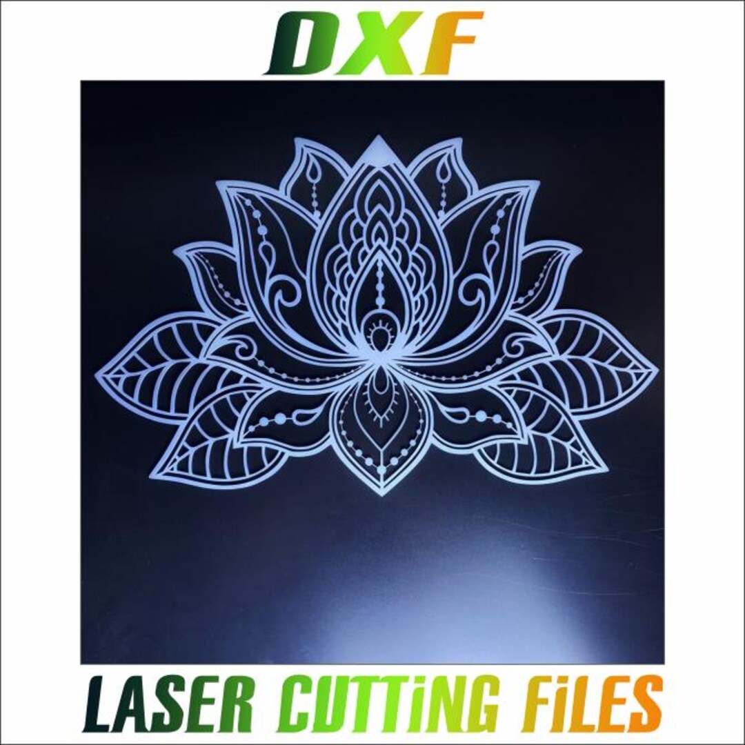 Wall Decor Lotus Flower Laser Cutting File Dxf - Etsy