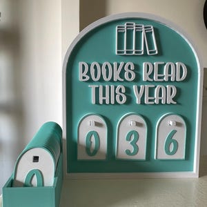 3D Printed Books Read This Year Sign: Book Lover Gift, Bookshelf Decor ...