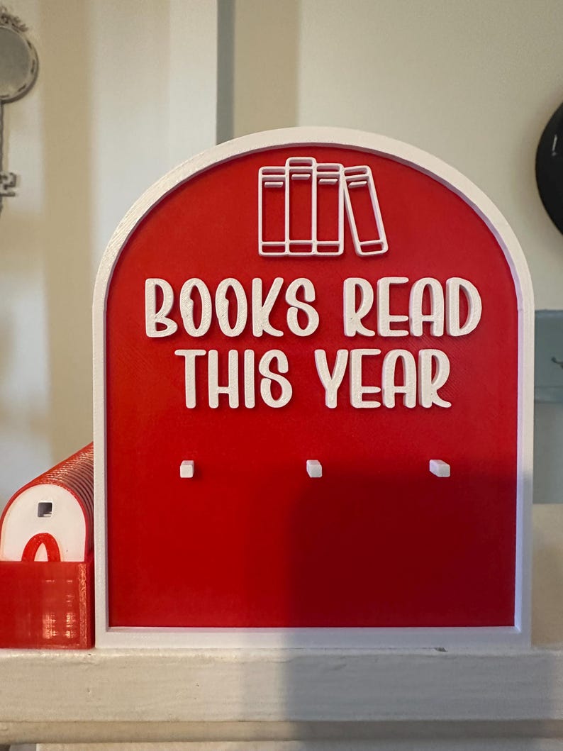3D Printed Books Read This Year Sign: Book Lover Gift, Bookshelf Decor ...